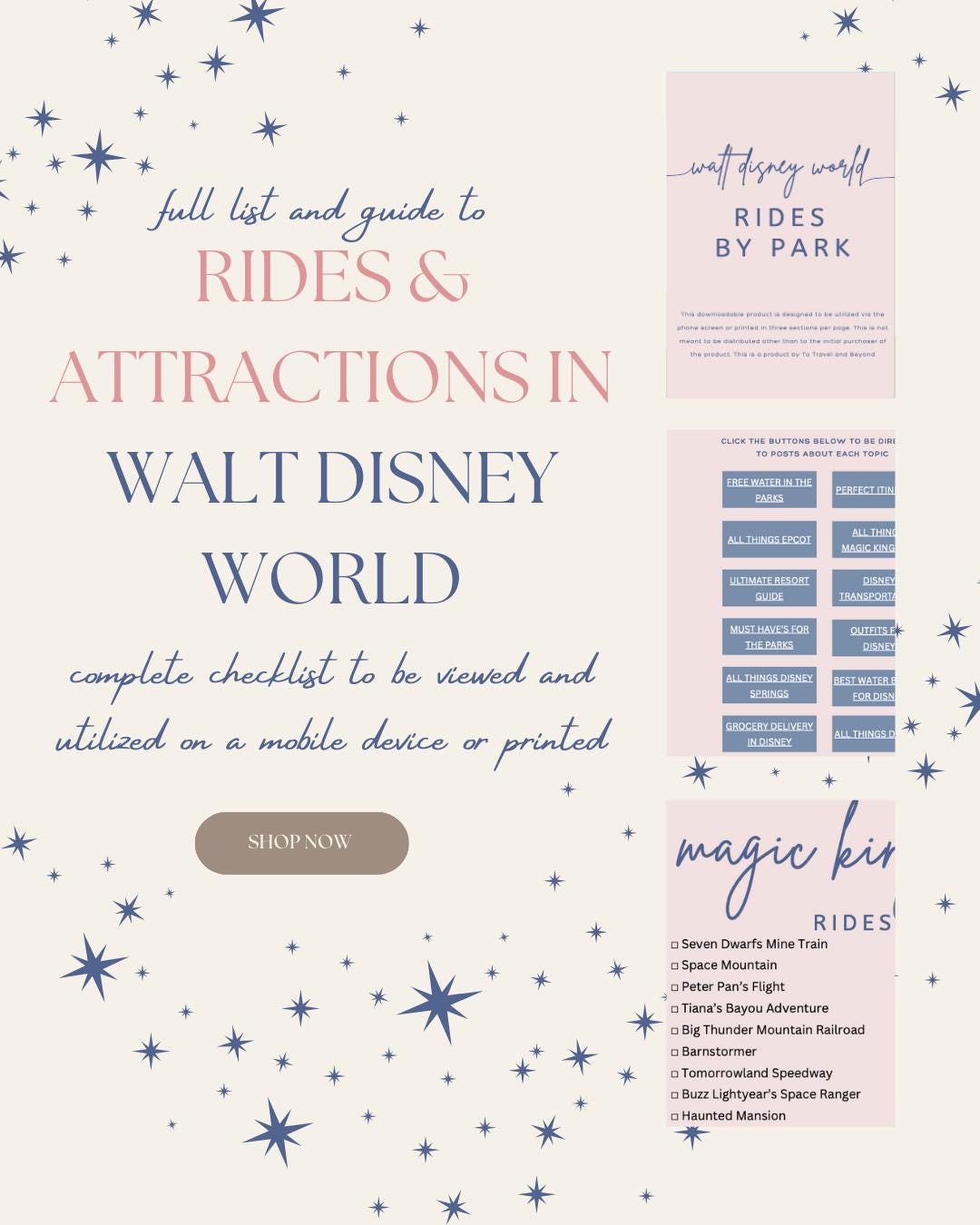 Complete List of Every Ride in Walt Disney World - Printable & Mobile ...