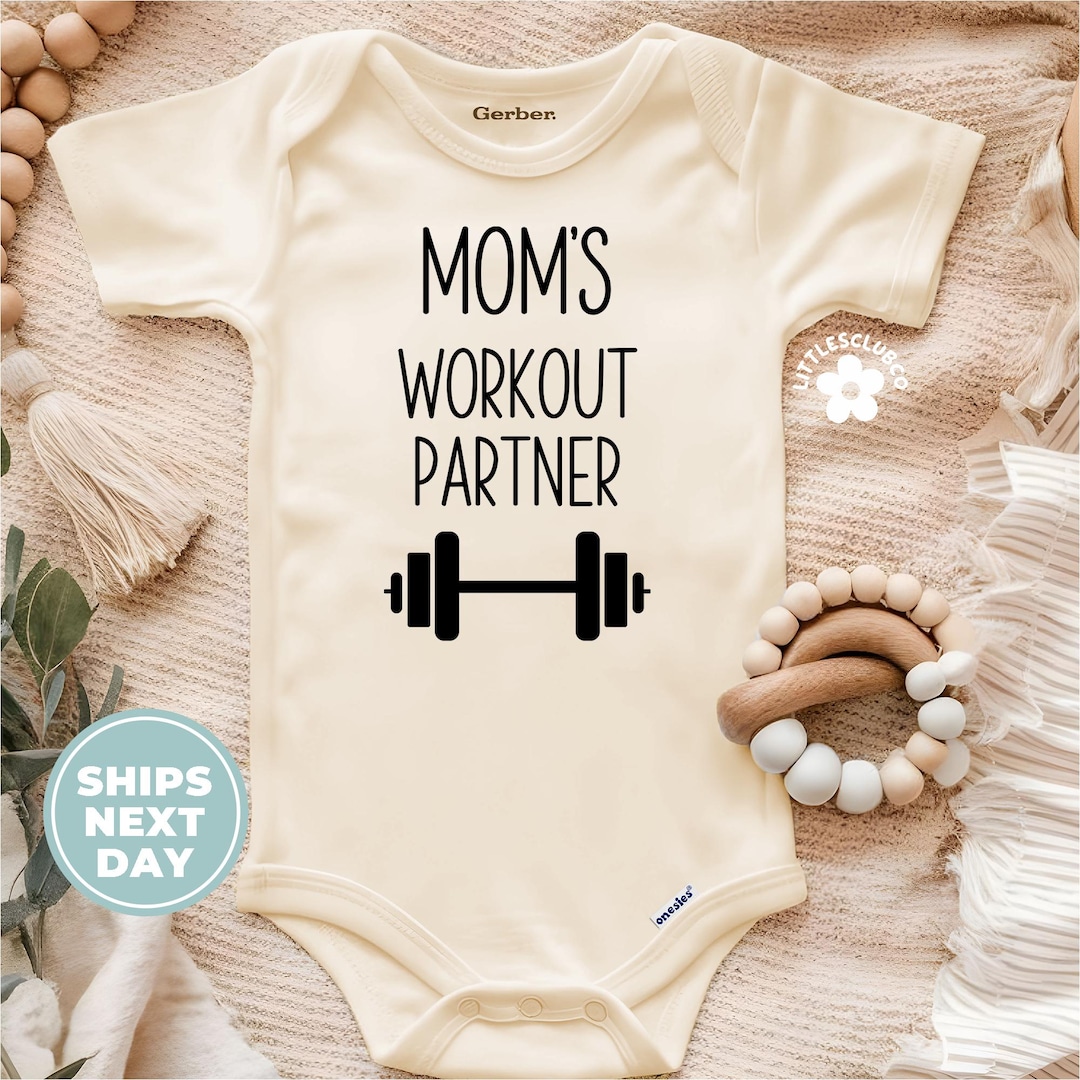Mom’s Workout Partner Onesie®, Newborn Baby Outfit, Cute Newborn ...