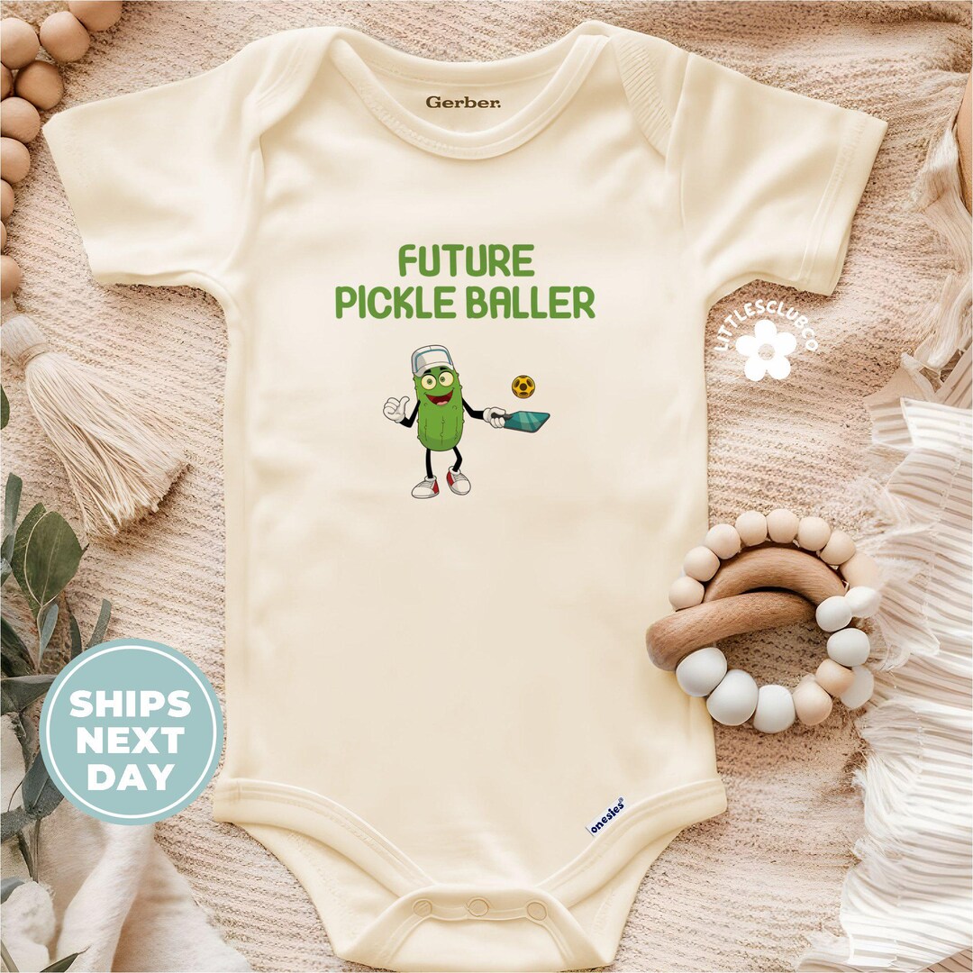 Future Pickle Baller Baby Onesie®, Cute Pickleball Baby Bodysuit, Sport ...