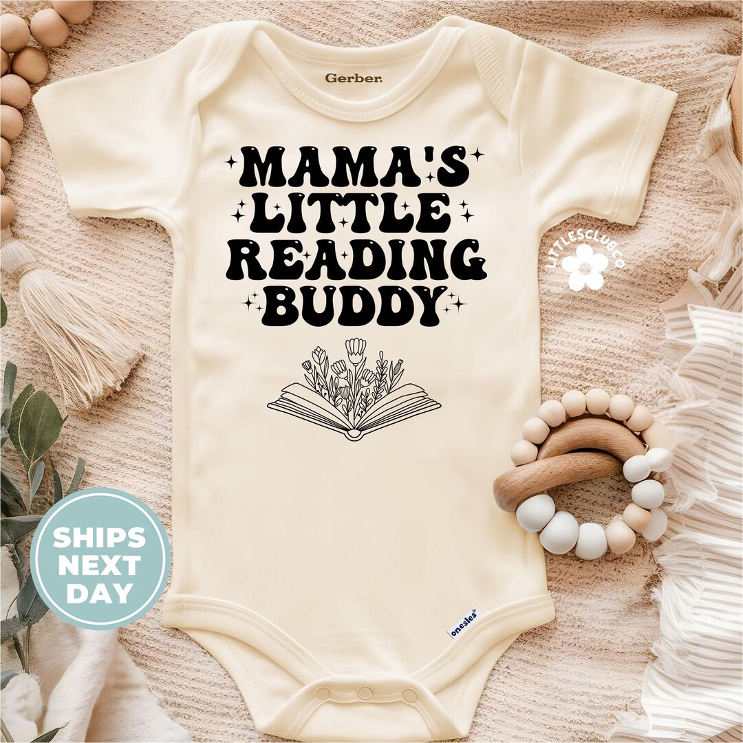 Mama's Little Reading Buddy Onesie® - Bookworm Baby Bodysuit - Etsy