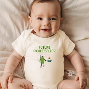 Future Pickle Baller Baby Onesie®, Cute Pickleball Baby Bodysuit, Sport ...