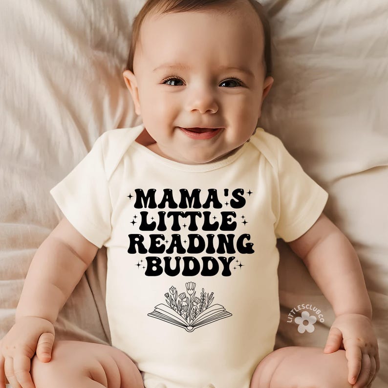 Mama's Little Reading Buddy Onesie® - Bookworm Baby Bodysuit - Etsy