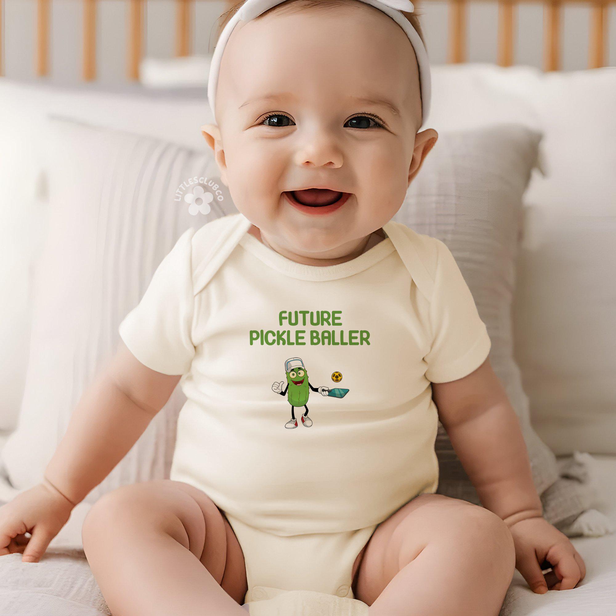 Future Pickle Baller Baby Onesie®, Cute Pickleball Baby Bodysuit, Sport ...