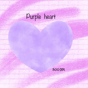 Purple Color Heart - Etsy