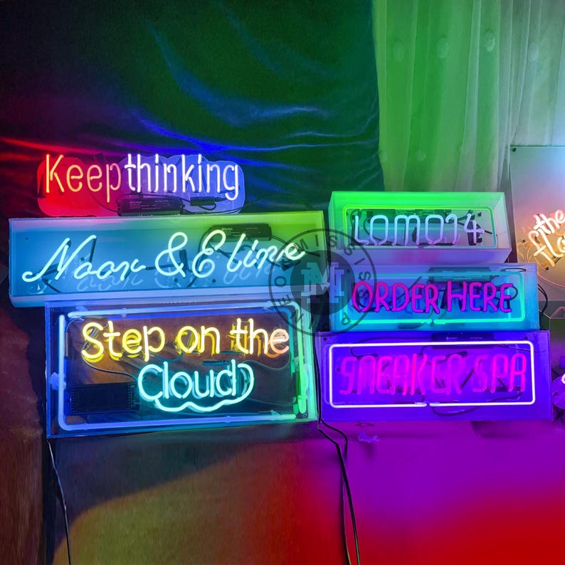 Custom Acrylic Light Box Handmade Real Glass Neon Sign for Business ...