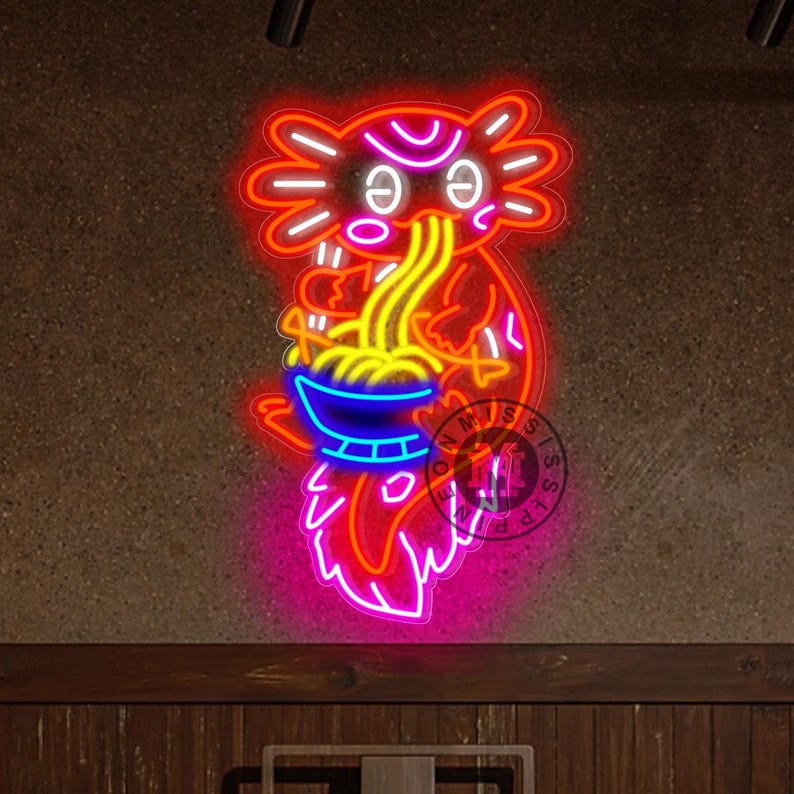 Custom Neon Signs Cute Salamander Sign PHO Ramen Japanese Noodle LED ...