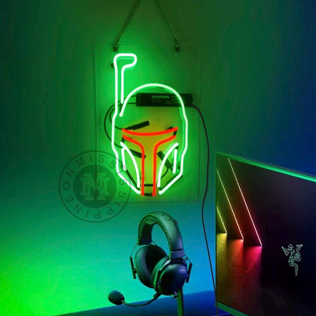 Real Glass Neon Star Wars Mask Sign Home Bar Decor Vibrant Room ...