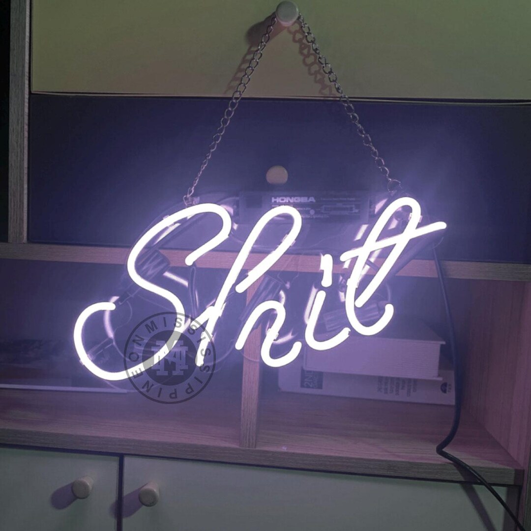 SHIT Neon Lights Desktop Wall Neon Lights Sign Home Room Wall Art Decor ...
