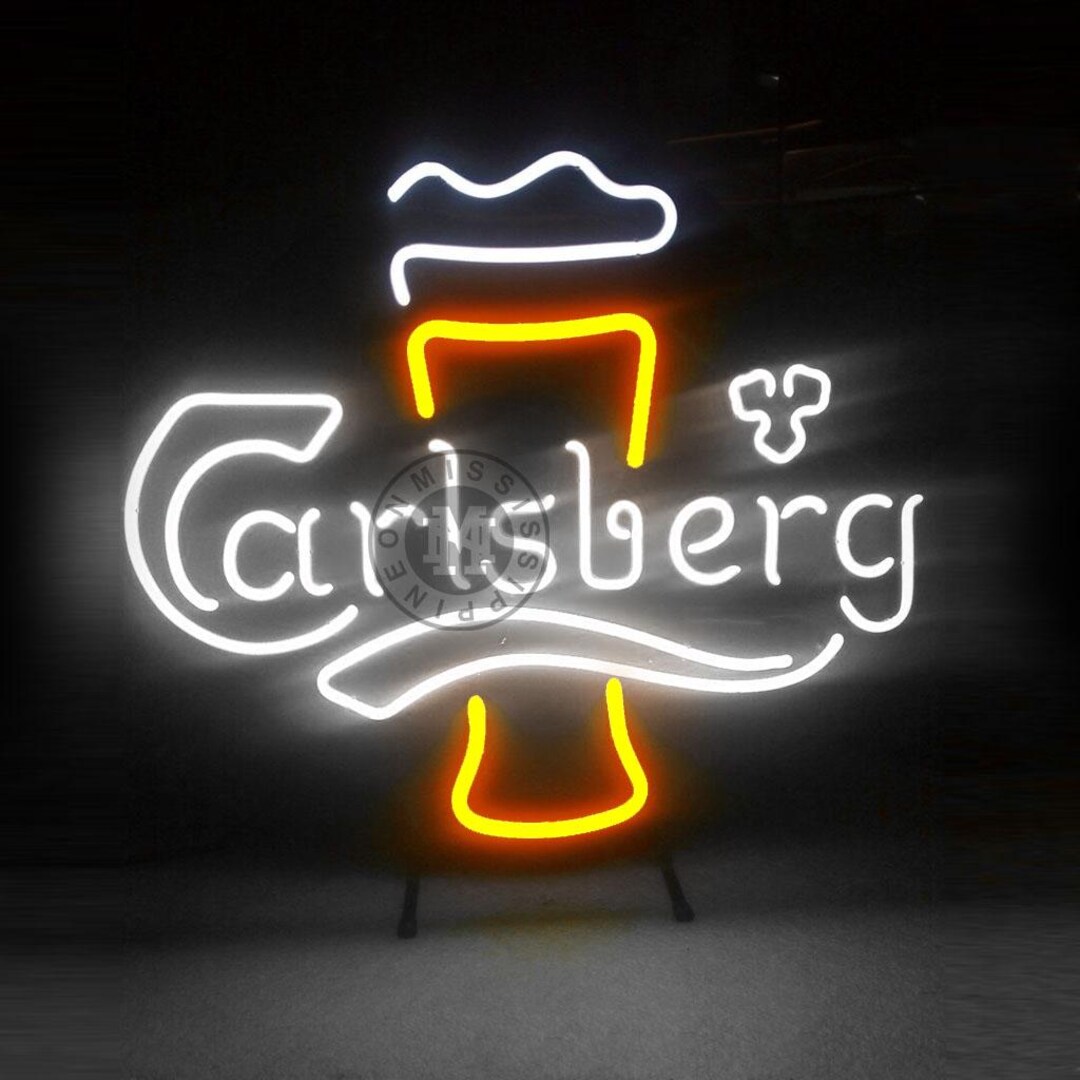 Carlsberg Beer Neon Sign Real Glass Neon Sign Handmade Minimalism Neon ...