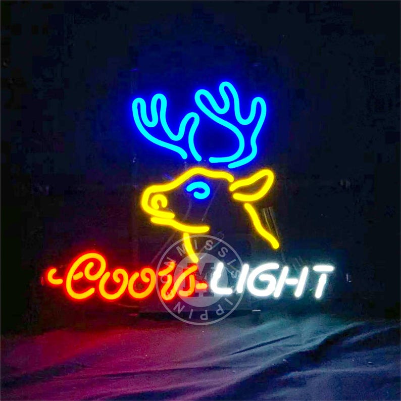 New Custom Bar Sign Coor Light Deer Elk Moose Head Real Glass Neon Sign ...