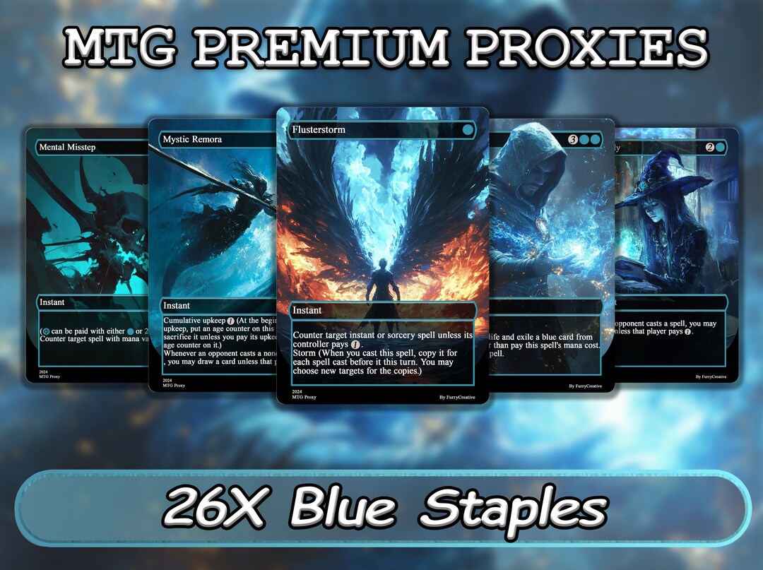 26 MTG Best Commander Blue Staple Proxy, MTG Blue Proxies, Proxy for Commander/edh&cedh, Custom ...