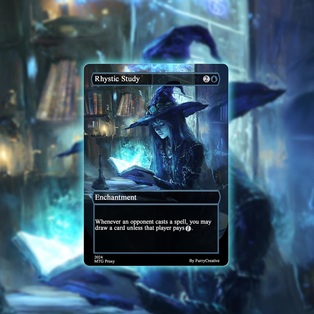 Rhystic Study MTG Proxy, Custom Proxy Card MTG, Commander Proxy Cards, Custom Magic Edh/cedh ...