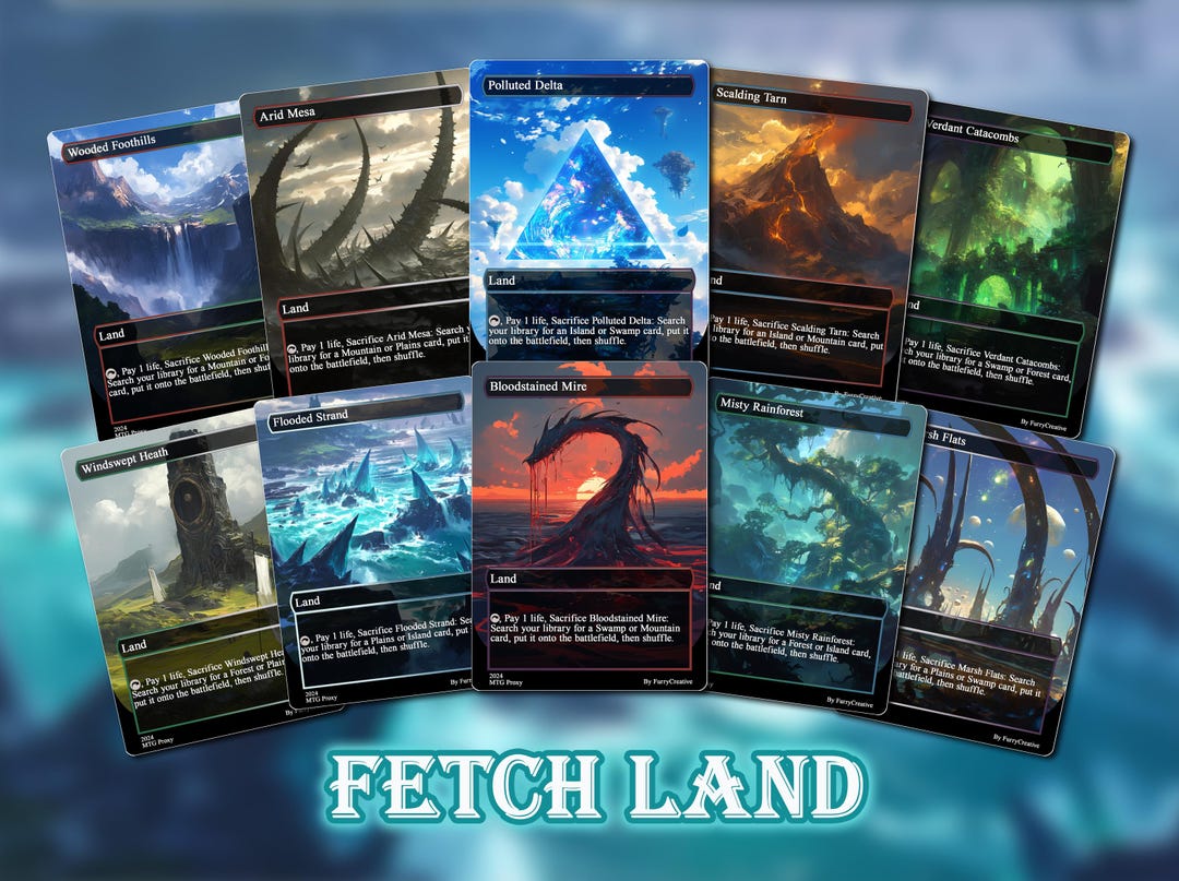 10x MTG Fetch Lands | Fantasy Art Style Fetch Land Proxy | Land Set for ...