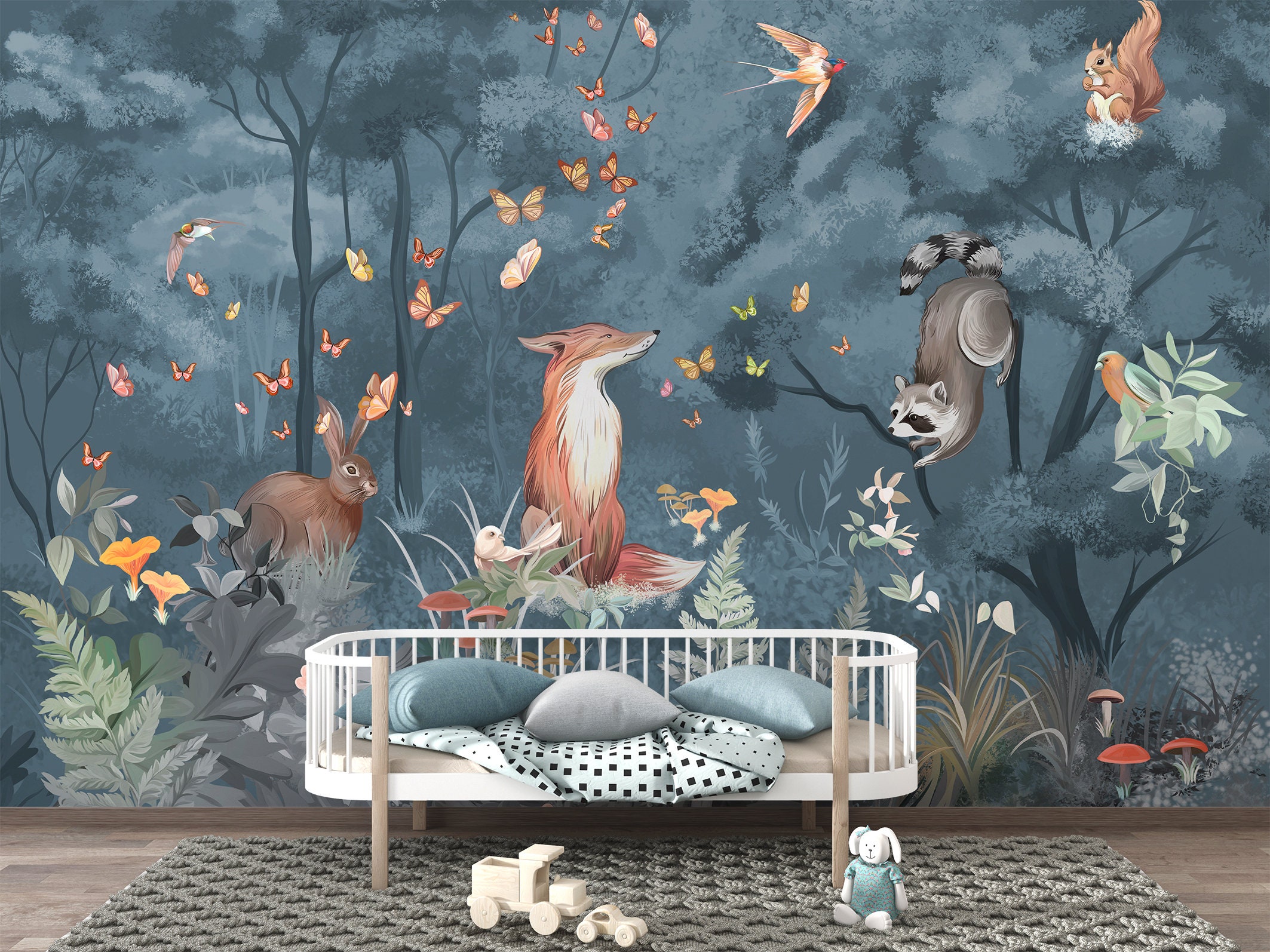 Whimsical Woodland Animals Wallpaper - Enchanting Forest Theme for ...