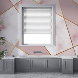 Modern Geometric Wallpaper - Elegant Pink and Gold Design - Minimalist ...