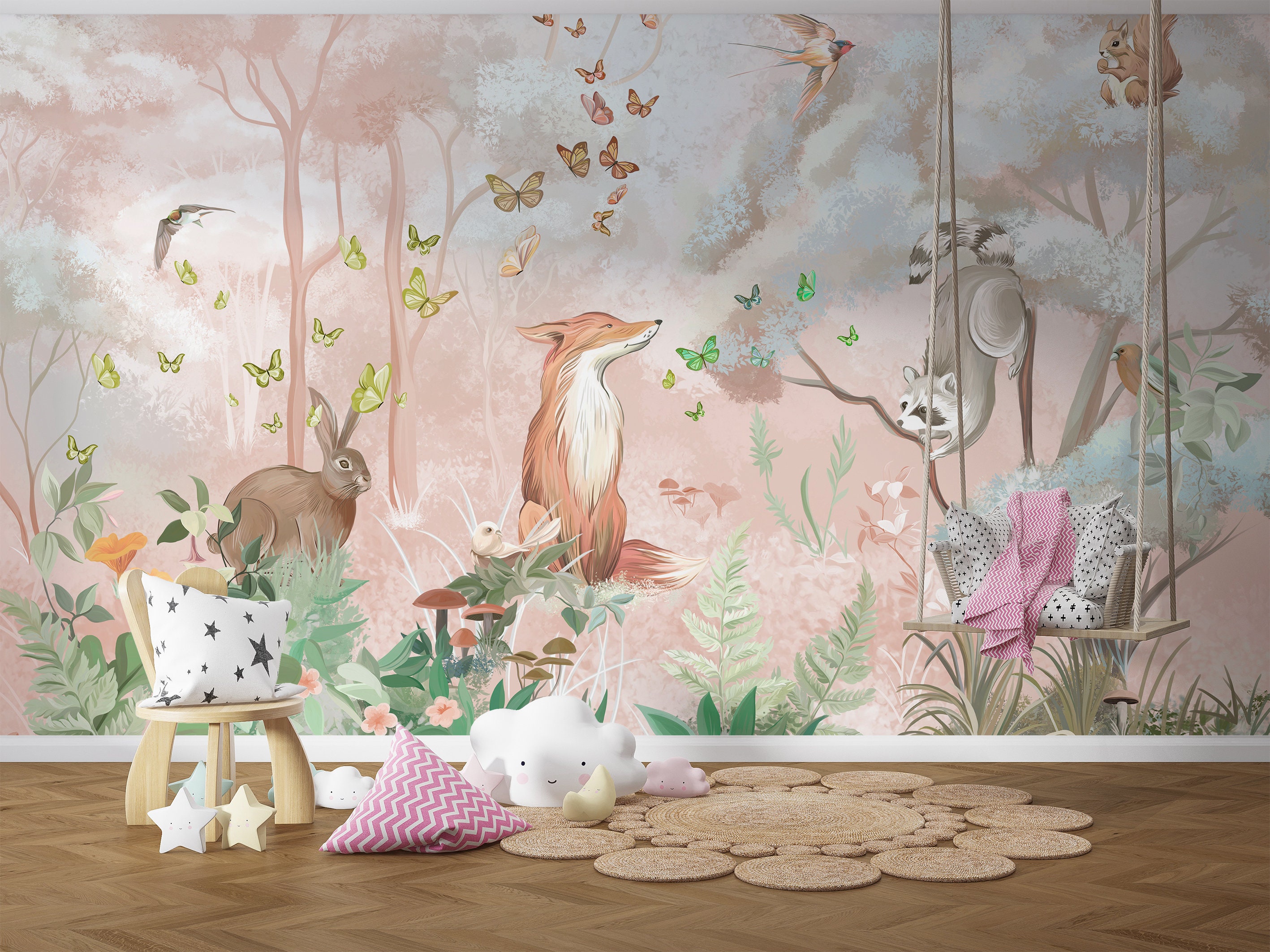 Whimsical Woodland Animals Wallpaper Enchanting Forest Theme for ...