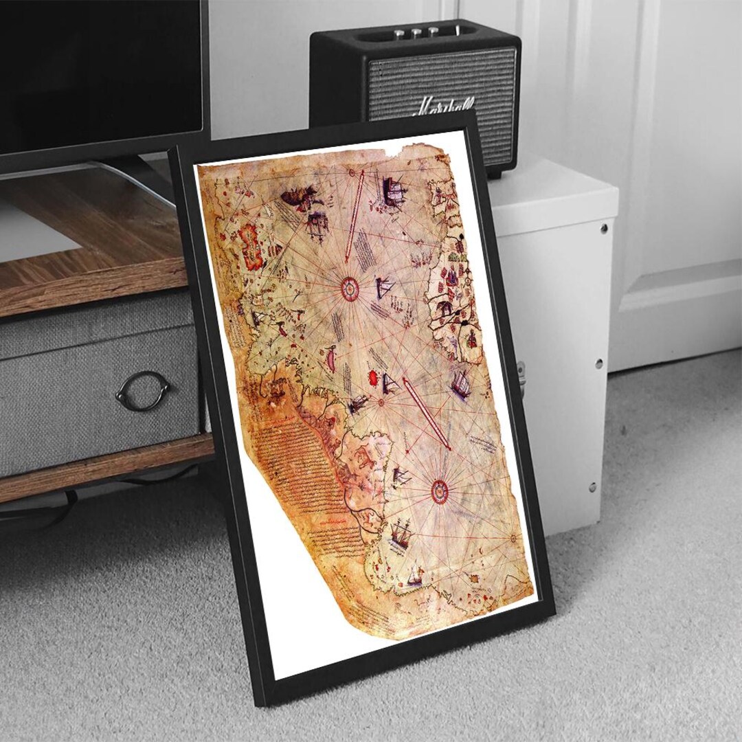 Piri Reis 1513 Historical World Map Cool Wall Decor Art Print Poster ...