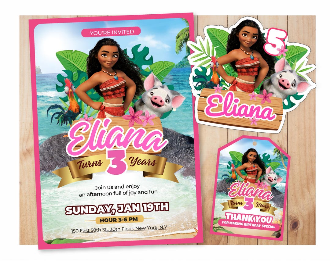 Moana Editable Birthday Invitation Template, Printable Birthday Party ...