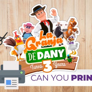 Zenon Farm Cake Topper, Zenon Farm Birthday Decoration, Kids Birthday ...