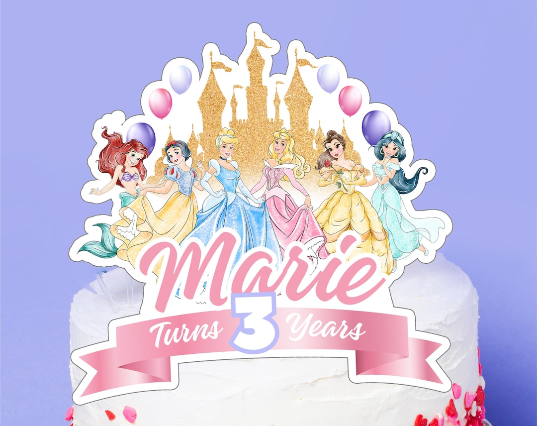 Princess Cake Topper, Princess Center Piece, Princess Birthday Cake ...