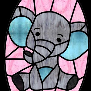 Baby Elephant - Stained Glass Pattern - Etsy