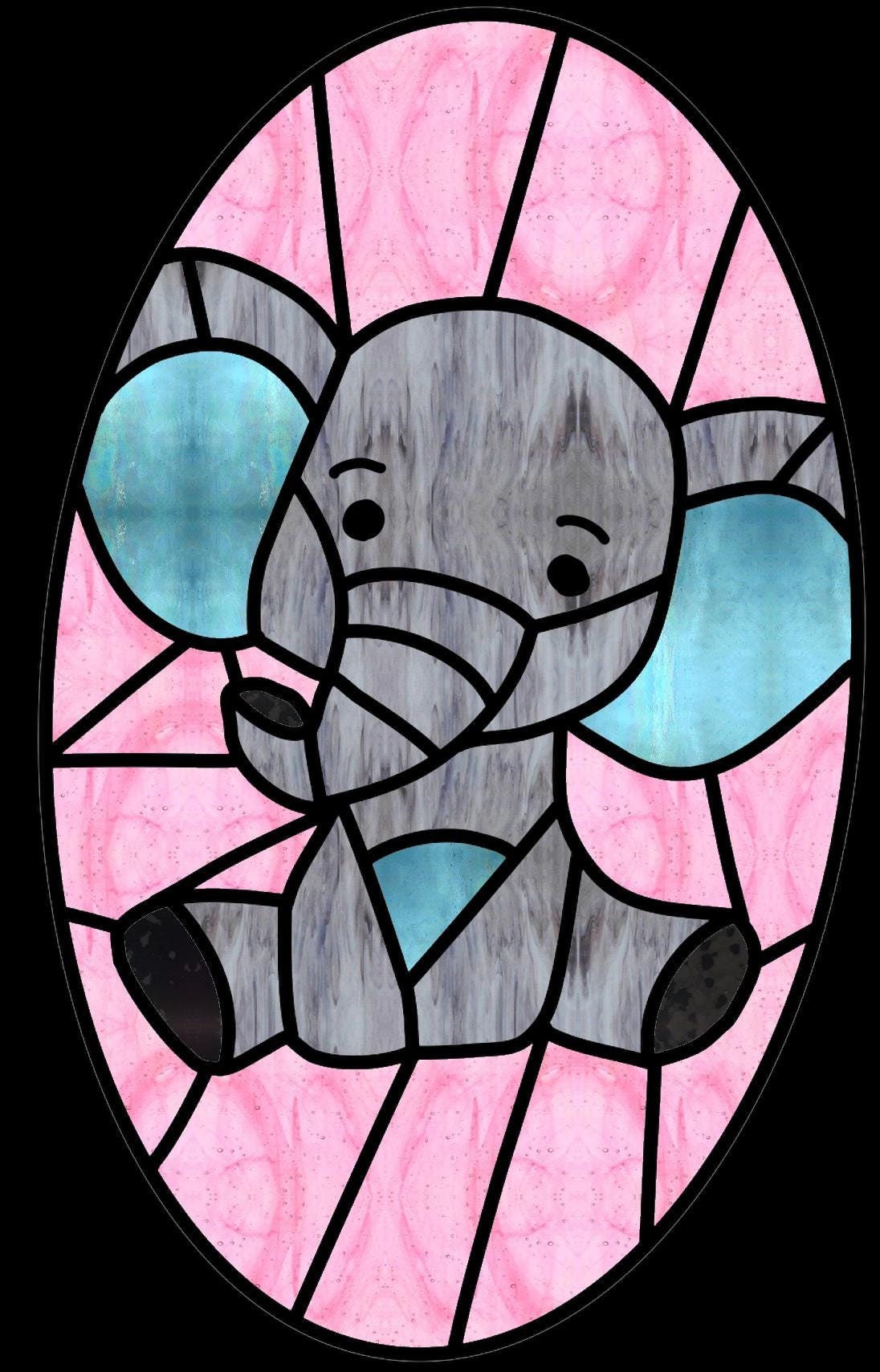 Baby Elephant - Stained Glass Pattern - Etsy