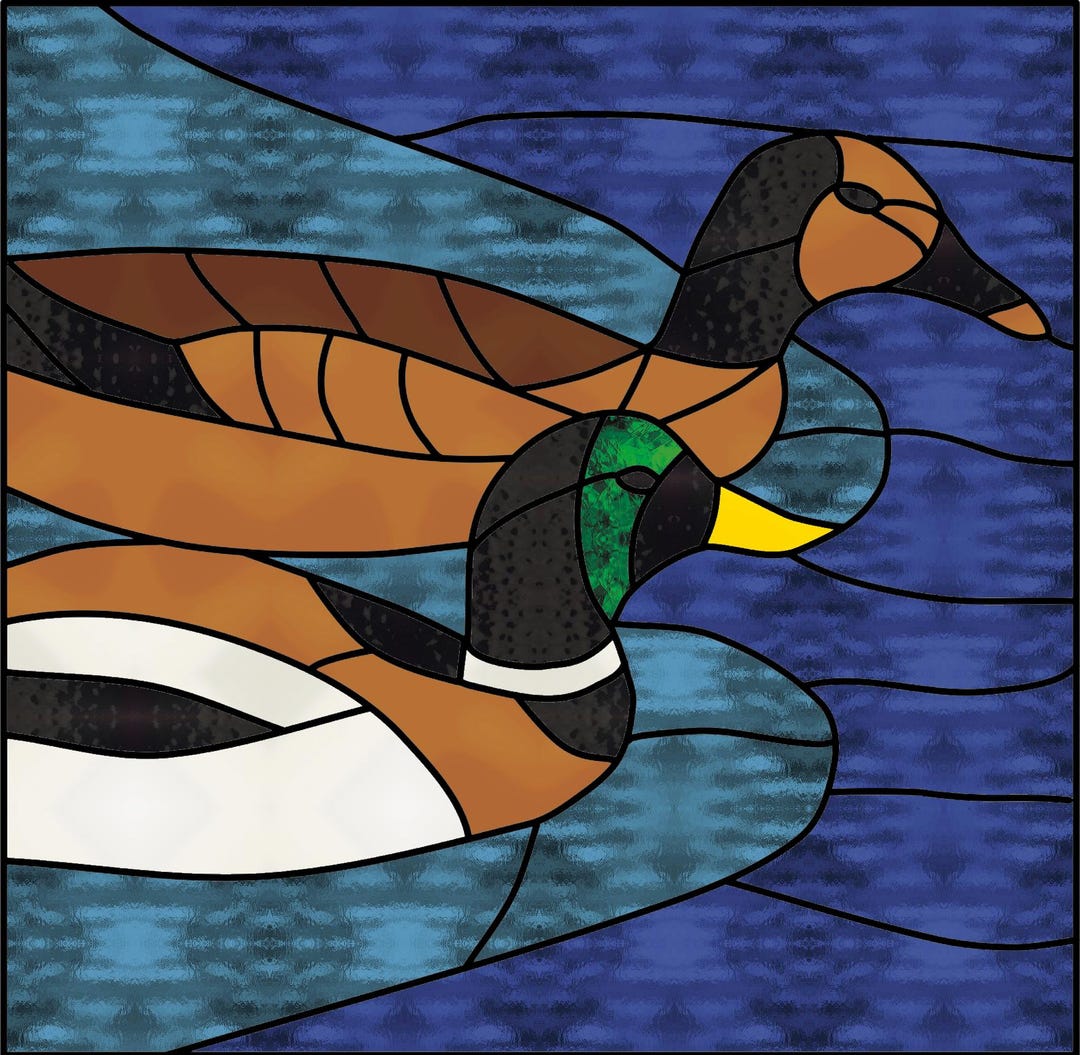 Swimming Ducks - Stained Glass Pattern - Etsy