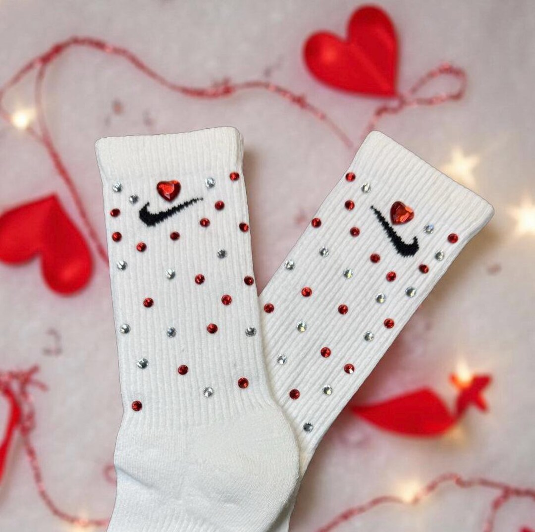 BUNDLES Available, Bedazzled Heart Rhinestone Socks - Etsy
