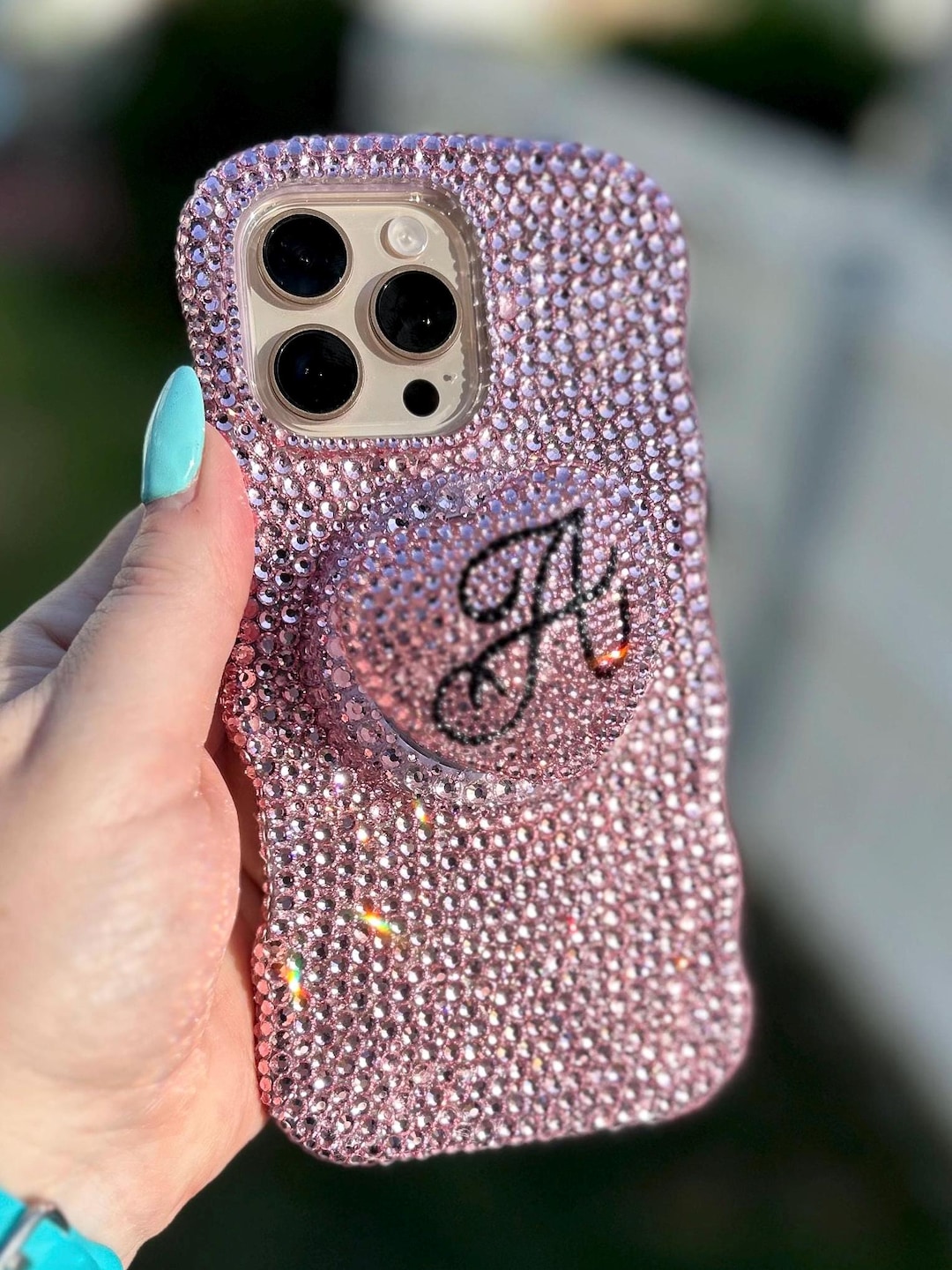 Custom Luxury Crystal Bedazzled Phone Case - Bling Popsocket - Etsy UK