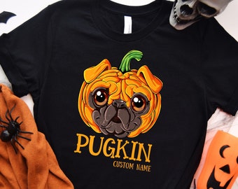 Pugkin Pug Halloween Shirt / Happy Halloween / Pug Gifts / Trick or ...