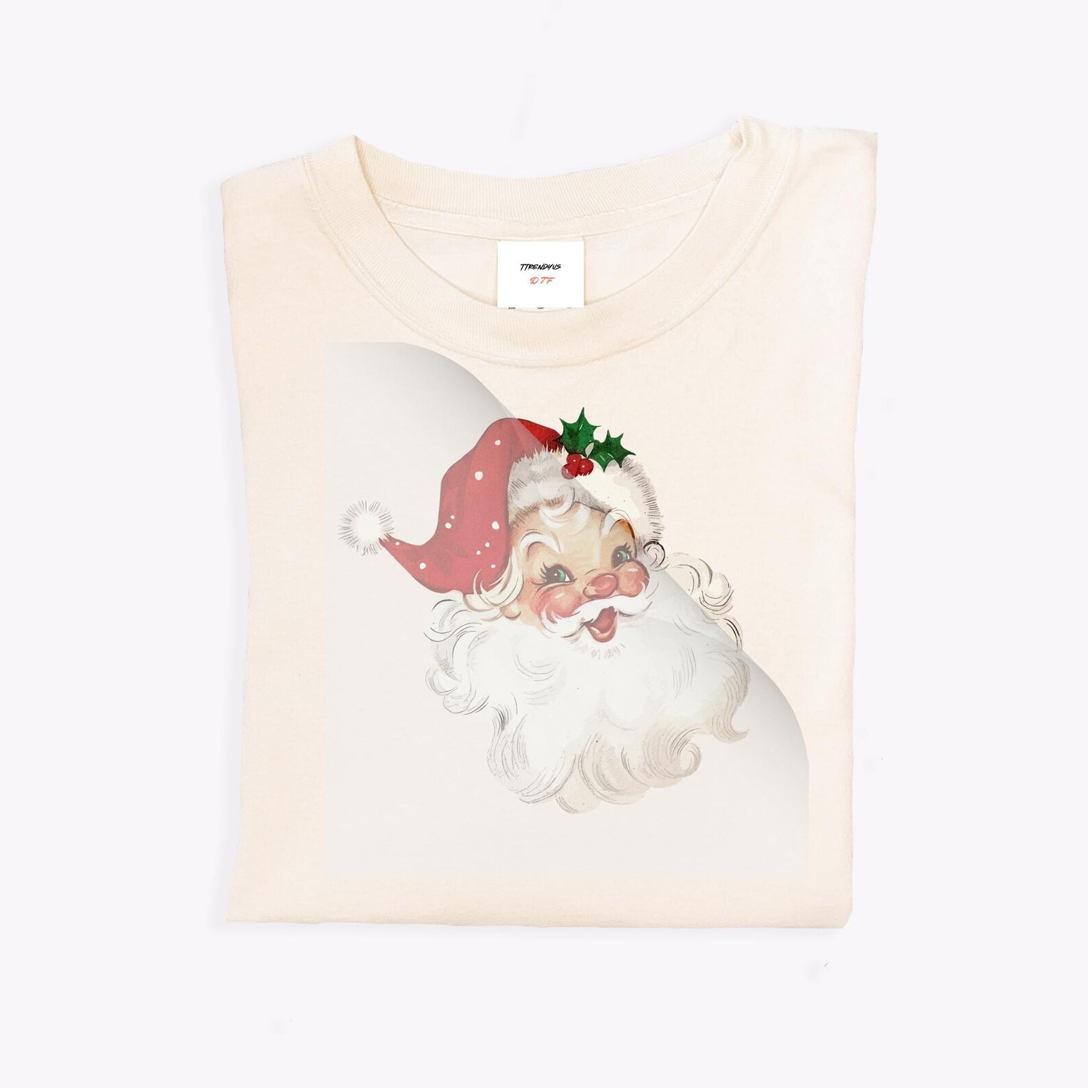 Retro Red Santa Claus DTF Transfer, Funny Christmas Ready to Press ...