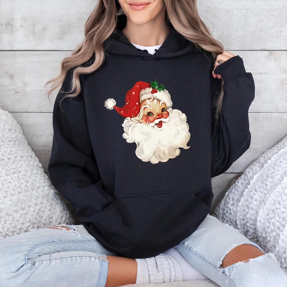 Retro Red Santa Claus DTF Transfer, Funny Christmas Ready to Press ...