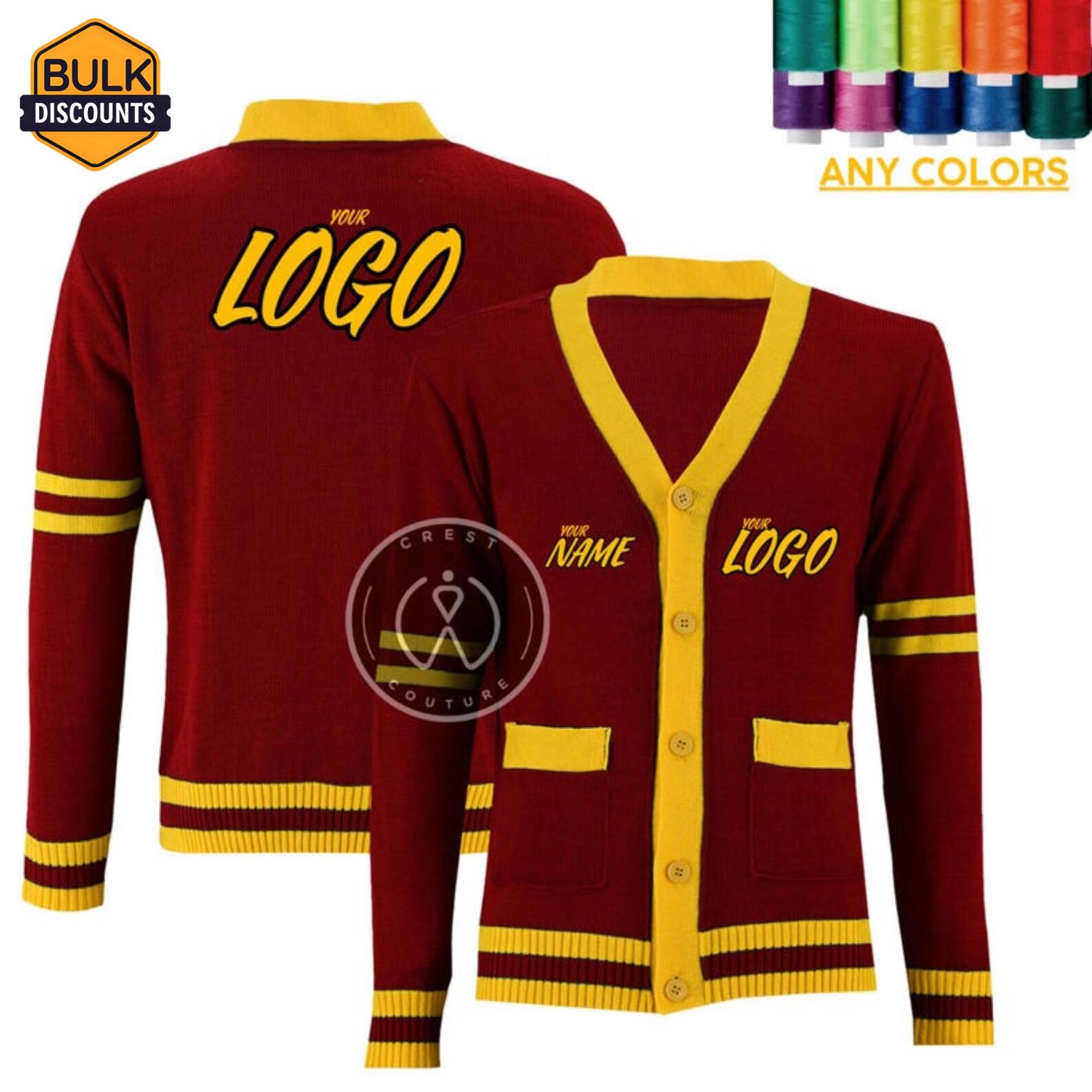 Custom Embroidery Cardigan Knitted High School College Cheerleader ...