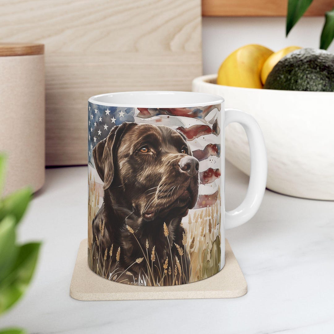Patriotic Chocolate Labrador Retriever Mug - Etsy