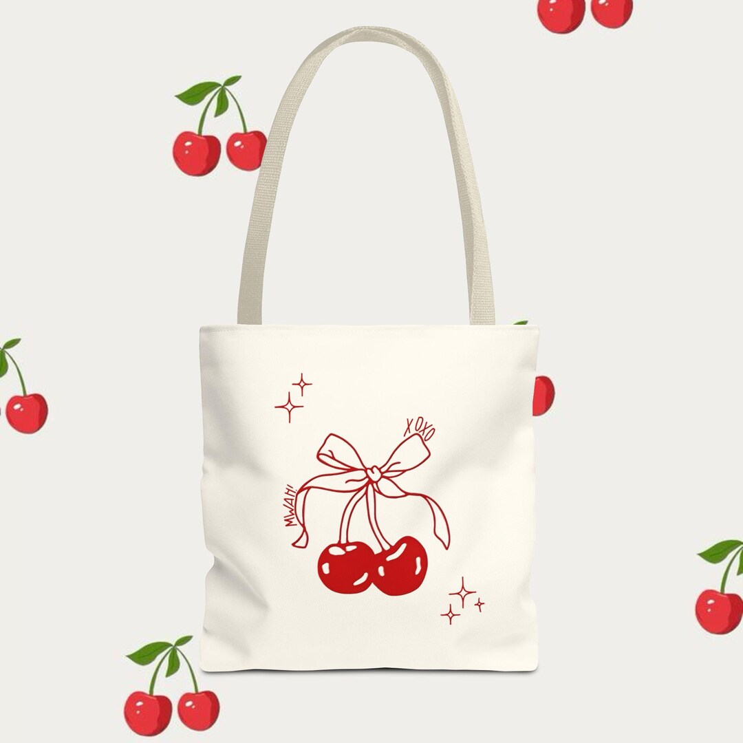 Romantic Cherry Tote Bag, Gift to Partner, Life's a Cherry Handbag ...