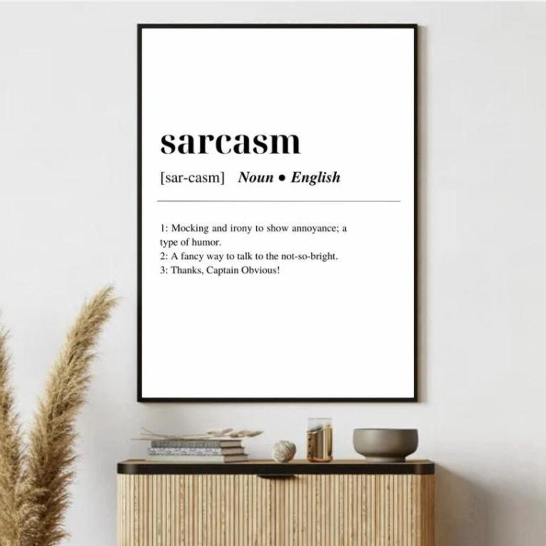 Sarcasm, Text Art Print Digital Download, Wall Art, Decoration, Room ...