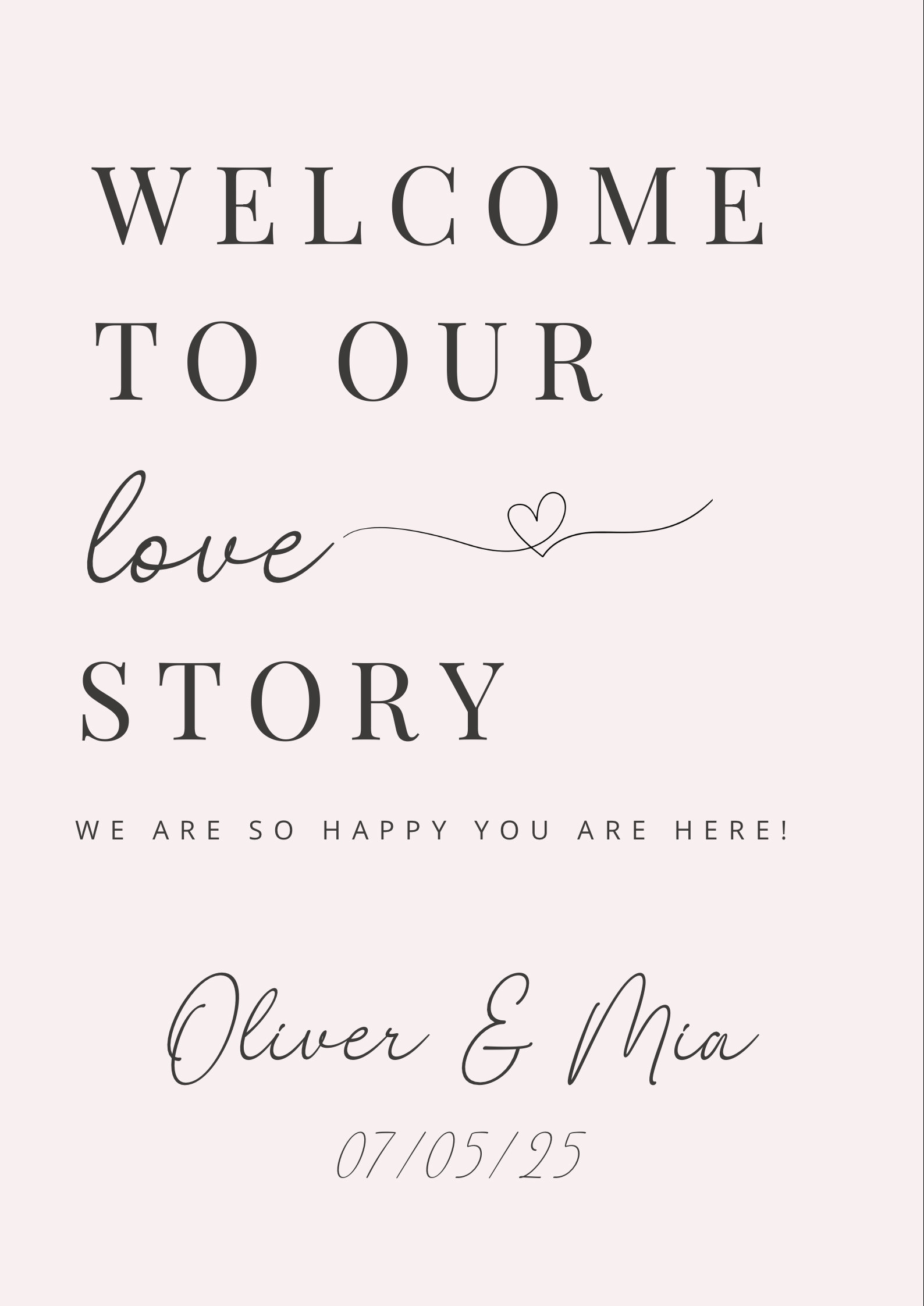 Personalised WEDDING SIGN Wedding,digital Download, Welcome Poster ...