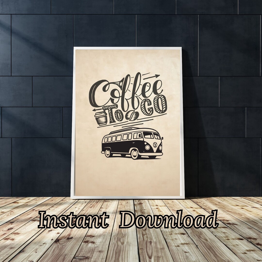 Retro 70's Inspired Coffee Bar Printable Wall Art, Kitchen Decor, Coffee Bar Decor, Gift Idea ...