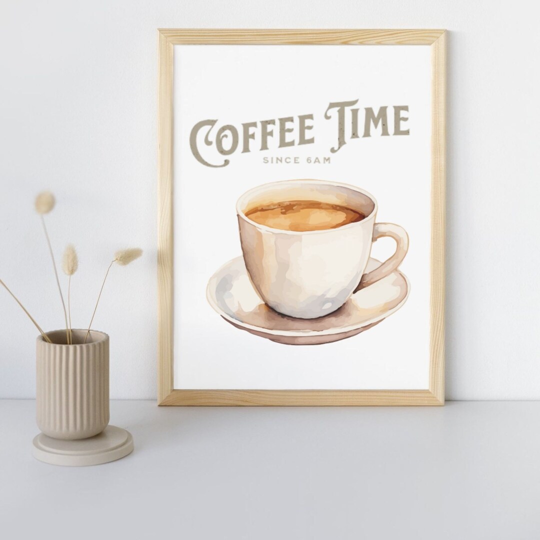 Vintage Coffee Bar Print, Coffee Since 6am, Coffee Lover Poster ...