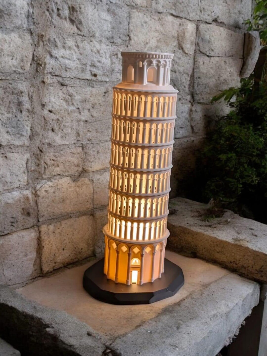 3D Printed Pisa Tower With LED Lights - Italian Landmark Decor (24cm ...