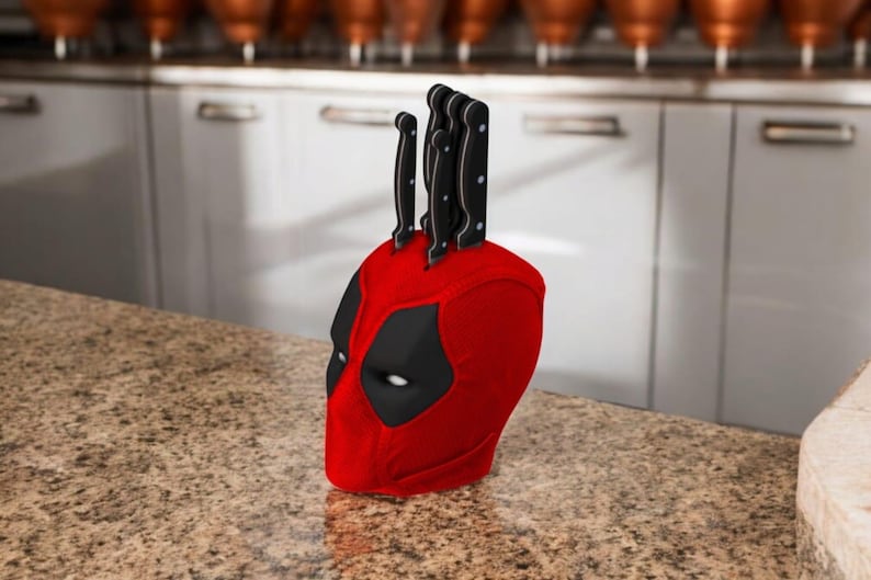 3D Printed Deadpool Knife Holder: Unique Kitchen Decor - Etsy