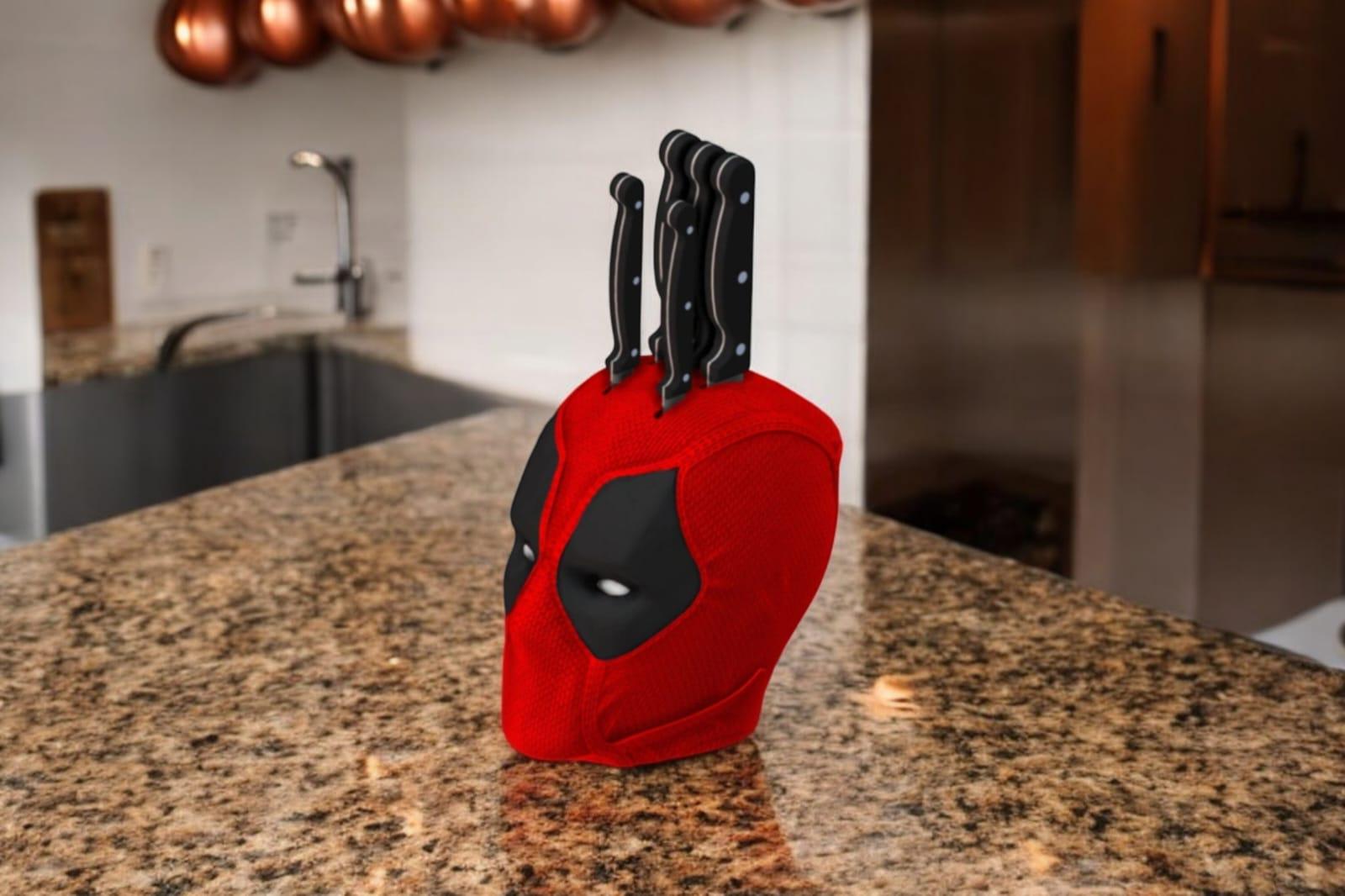 3D Printed Deadpool Knife Holder: Unique Kitchen Decor - Etsy