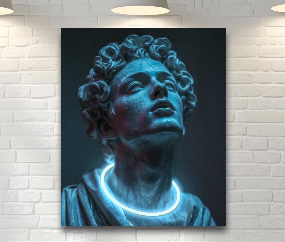 Statue Neon Art,neon Light Wall Art,zeus,led Light Wall Decor,custom ...