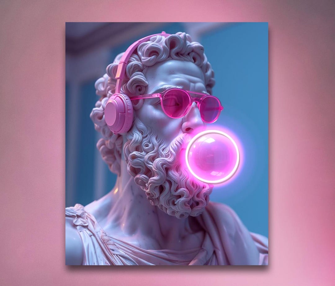 Man Cave Neon Sign,statue Neon Art,zeus,led Light Wall Decor,custom Led ...