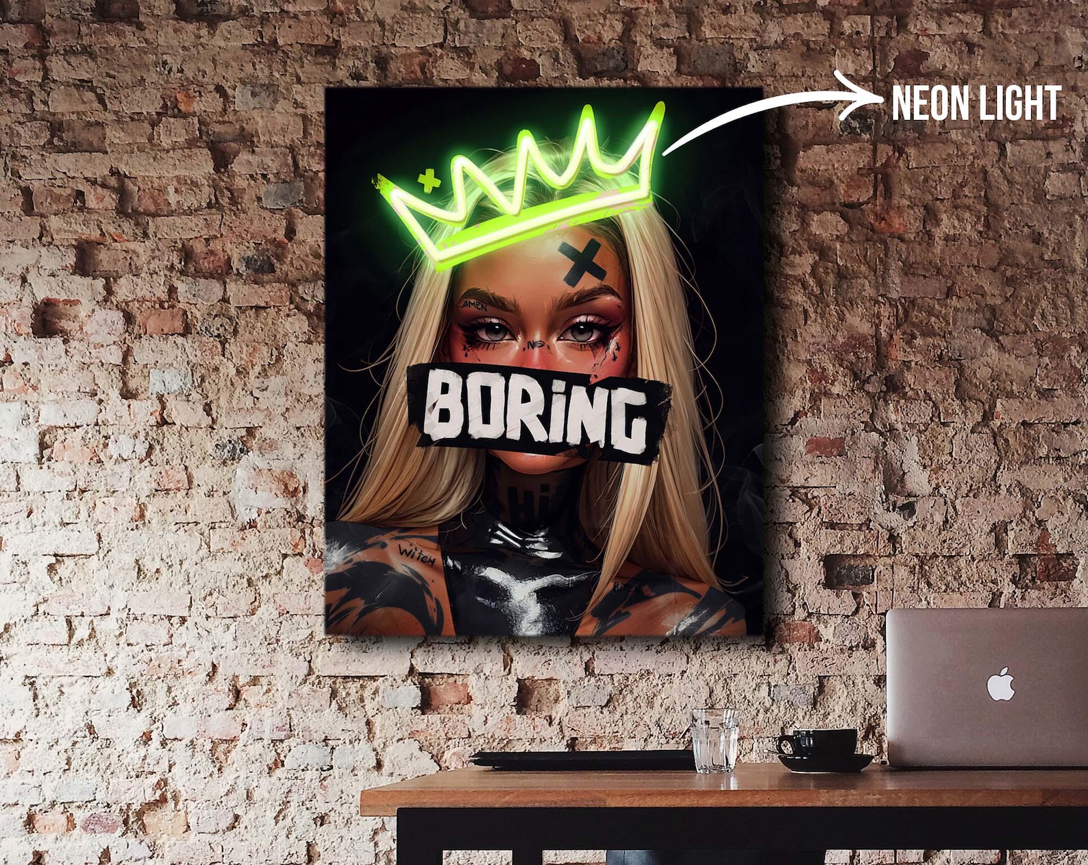 Wow Lady Pop Art LED Neon Sign, Neon Light Wall Art, Light up Signs ...