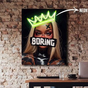 Wow Lady Pop Art LED Neon Sign, Neon Light Wall Art, Light up Signs ...