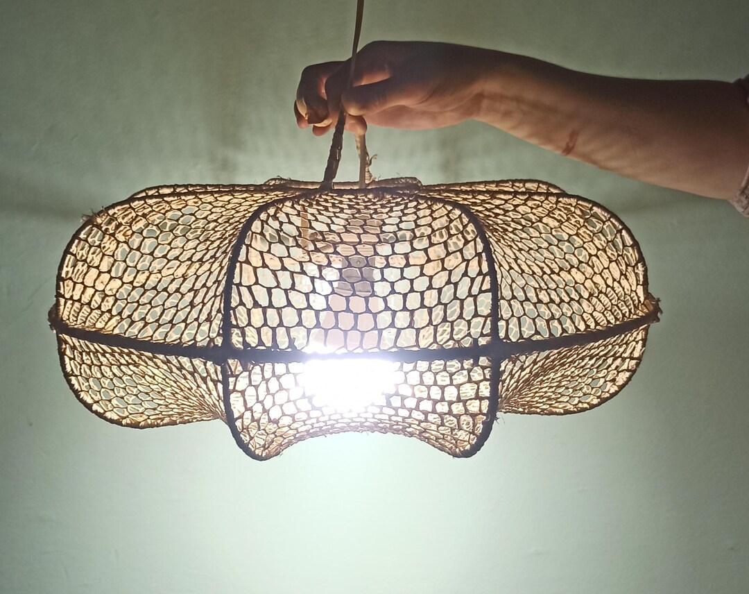 Raffia Lampshade 16 Inches for Hanging in Celing , Moroccan Handmade ...