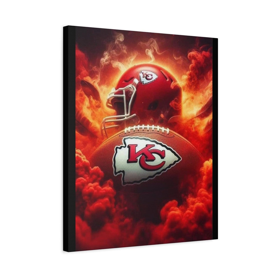 Canvas Wall Art, Matte, Kc Chiefs Wall Decor, Stretched, 1 25 Chiefs ...