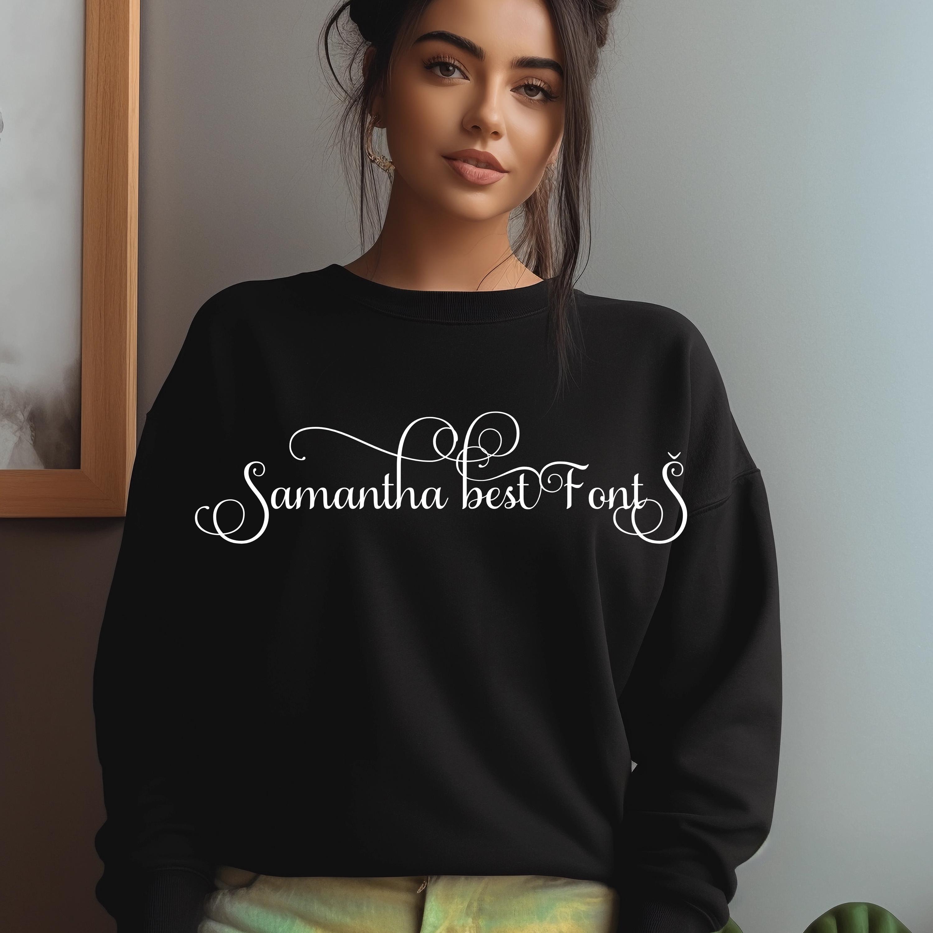 Samantha Upright Script Font, Font With Tails, Heart Font, Wedding Font ...