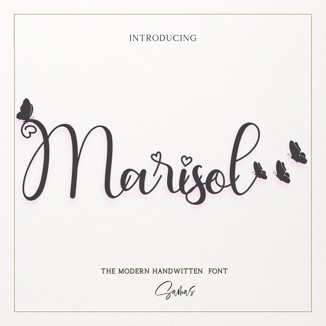 Marisol Font - Handwritten Script Buterfly, Cricut Fonts, Canva Fonts ...